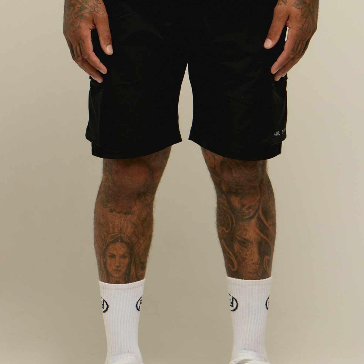 NOIR CARGO SHORTS – FAIL FORWARD